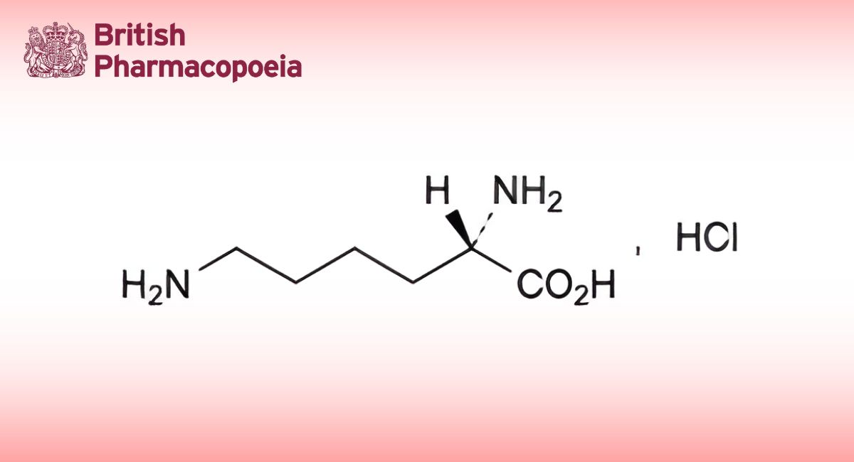 Lysine Hydrochloride- Definition, Characters- British Pharmacopoeia 2025