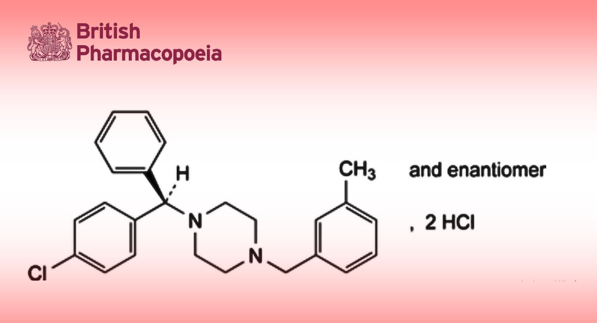 Meclozine Hydrochloride - Definition, Characters - British Pharmacopeia ...