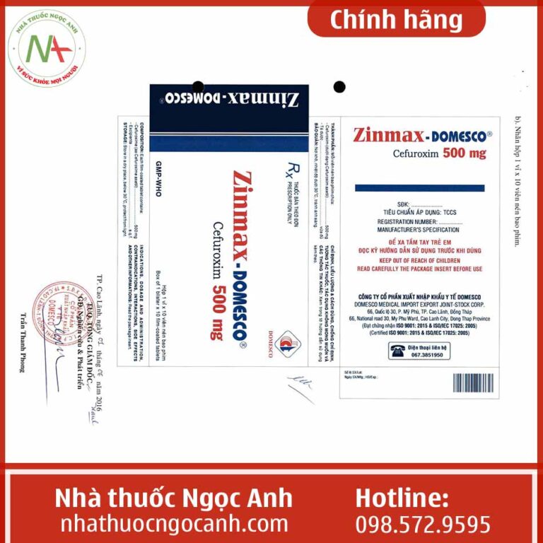 Thuốc Zinmax-Domesco 500mg là thuốc gì, giá bao nhiêu, mua ở đâu