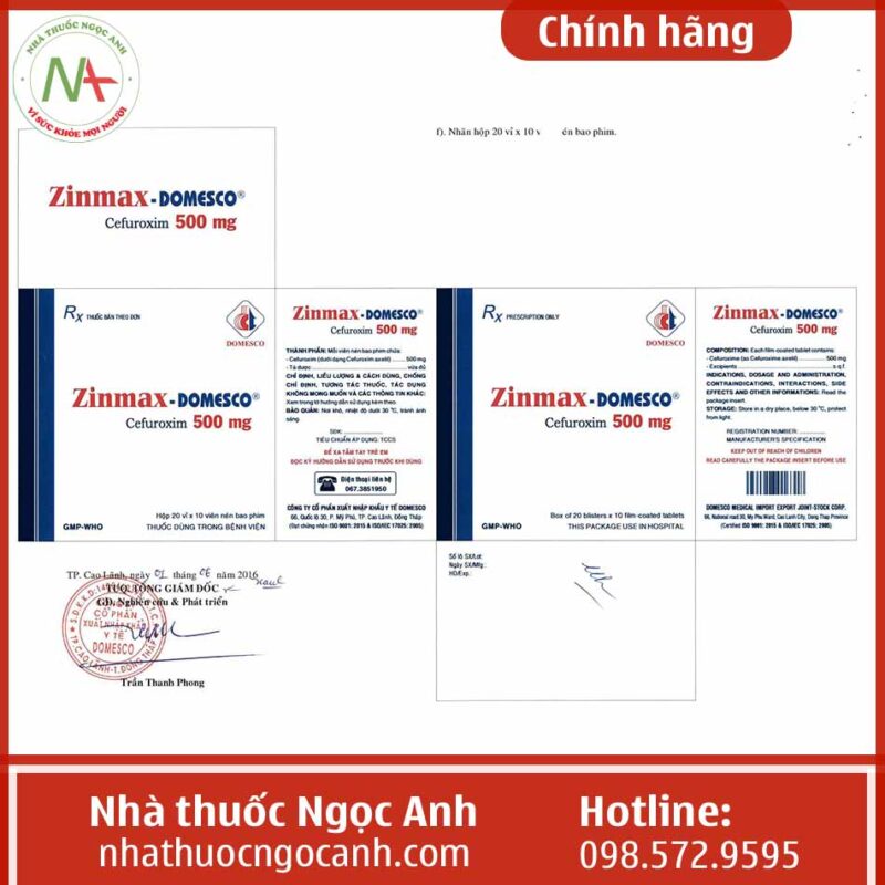 Thuốc Zinmax-Domesco 500mg là thuốc gì, giá bao nhiêu, mua ở đâu