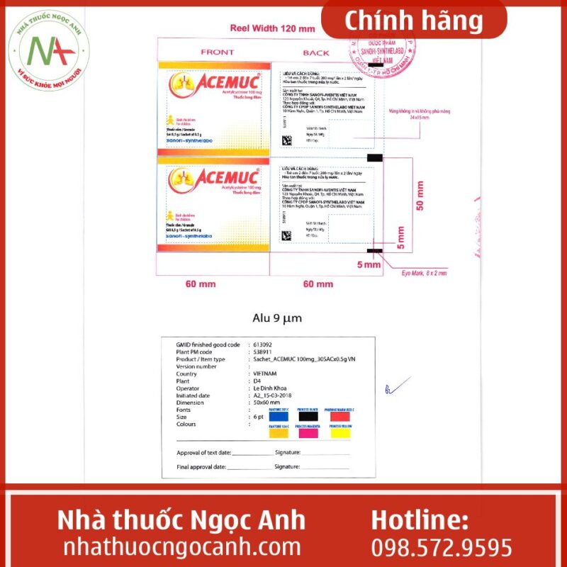 Thuốc Acemuc 100mg uống trước hay sau ăn, giá bao nhiêu, mua ở đâu