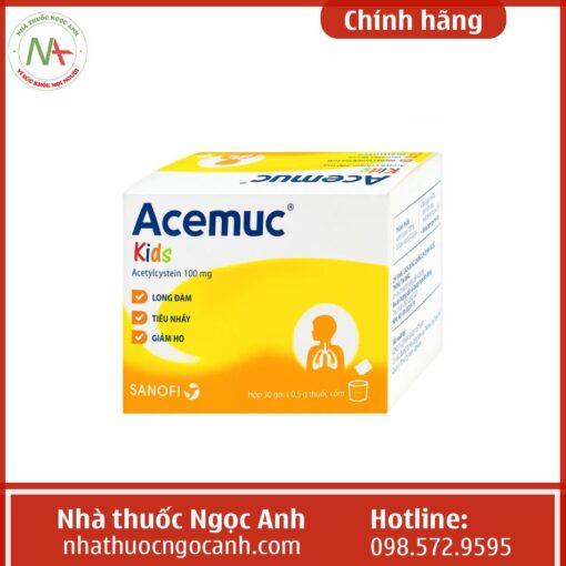 Thuốc ho Acemuc 100mg: Công dụng, liều dùng, giá bán