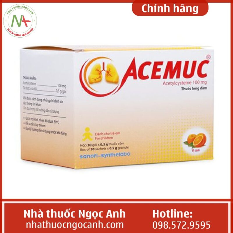 Thuốc Acemuc 100mg uống trước hay sau ăn, giá bao nhiêu, mua ở đâu