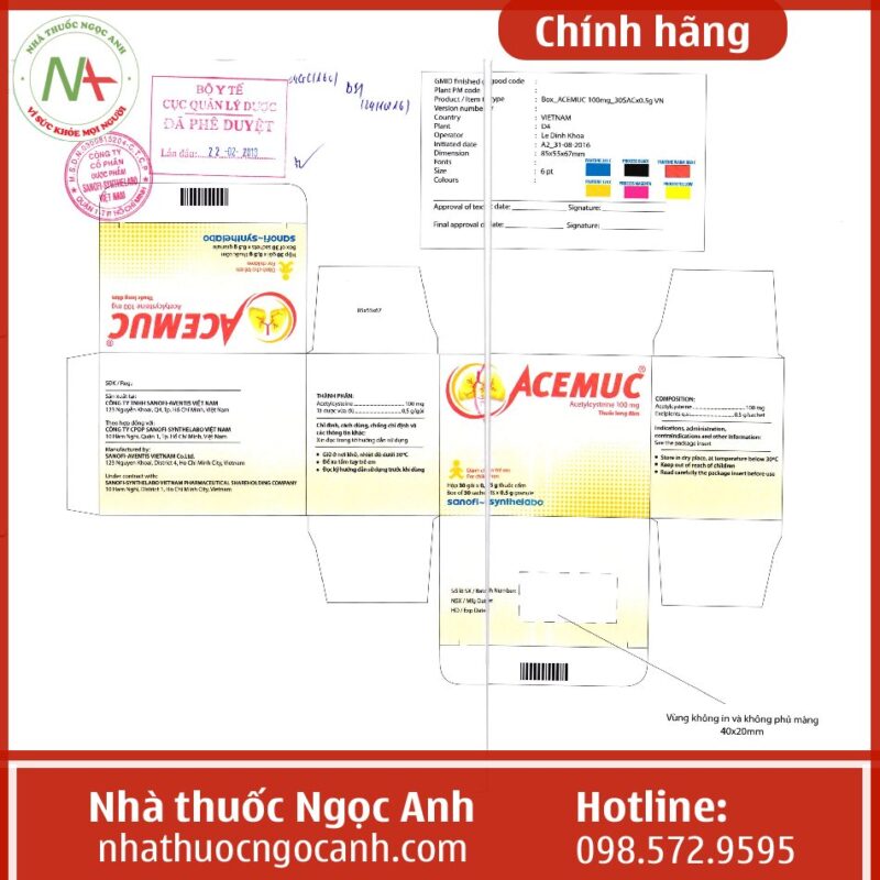 Thuốc Acemuc 100mg uống trước hay sau ăn, giá bao nhiêu, mua ở đâu