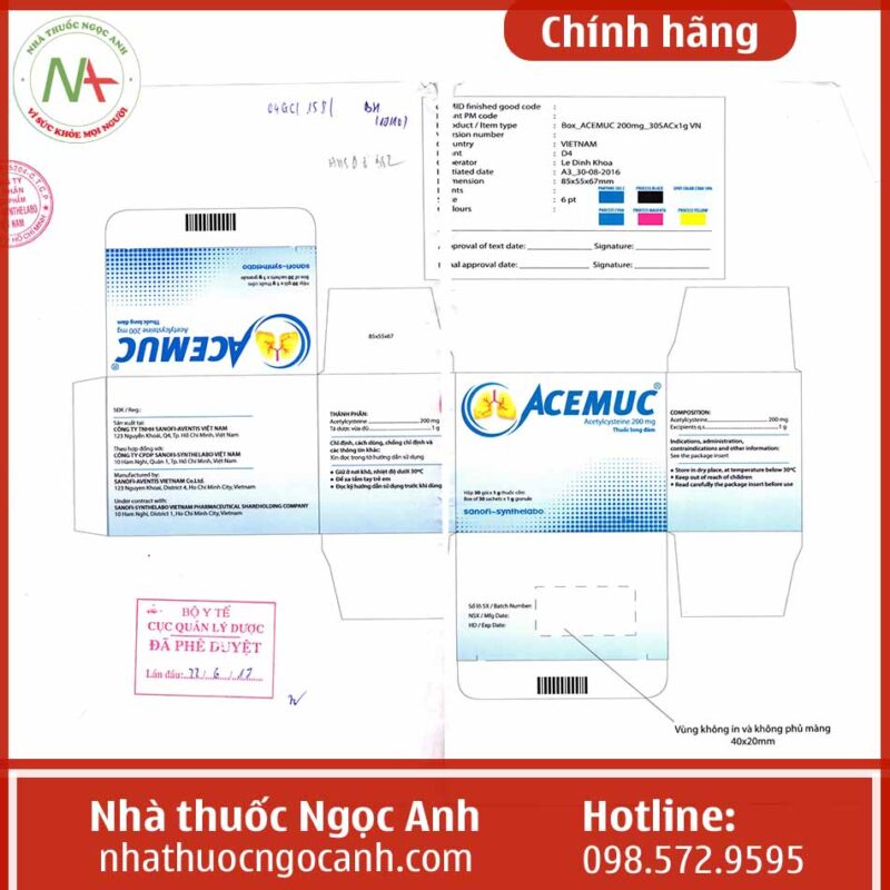 Thuốc Acemuc 200mg gói là thuốc gì, mua ở đâu, giá bao nhiêu?