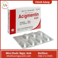 Thuốc Acigmentin 625 có tác dụng gì, giá bao nhiêu, mua ở đâu?