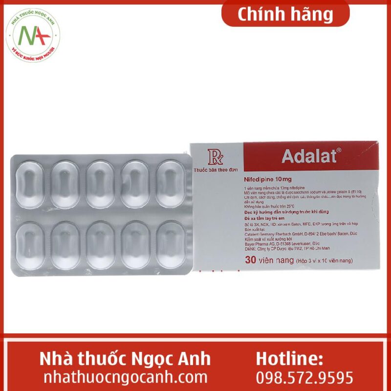 Thuốc Adalat 10mg là thuốc gì, có tác dụng gì, giá bao nhiêu, mua ở đâu