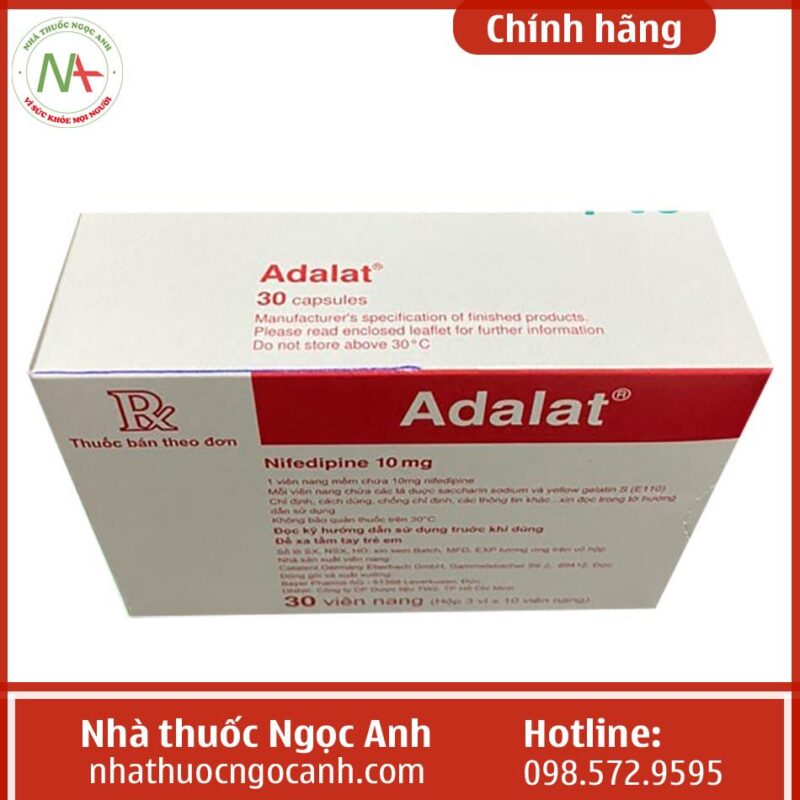 Thuốc Adalat 10mg là thuốc gì, có tác dụng gì, giá bao nhiêu, mua ở đâu
