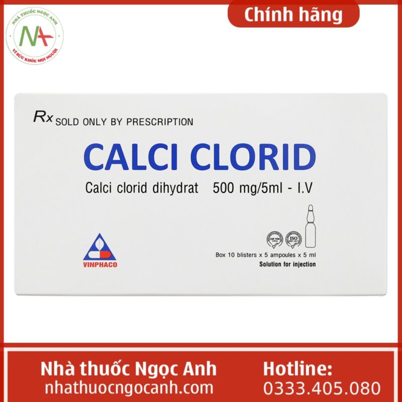 Thuốc Calci Clorid Vinphaco 500mg/5ml giá bao nhiêu, mua ở đâu