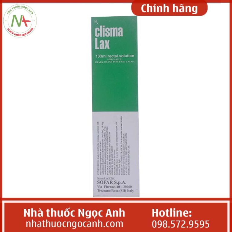 Thuốc Clisma-Lax 133ml có tác dụng gì, giá bao nhiêu, mua ở đâu