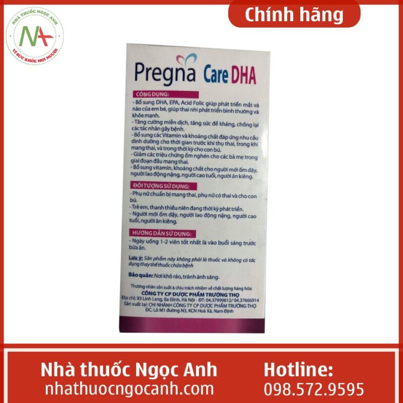 Thuốc Pregna Care DHA có tác dụng gì, mua ở đâu, giá bao nhiêu?