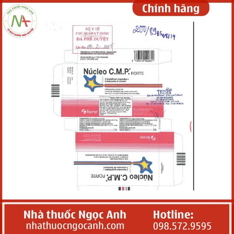 Thuốc Nucleo CMP Forte (bột pha tiêm): Công dụng, liều dùng, tác dụng phụ