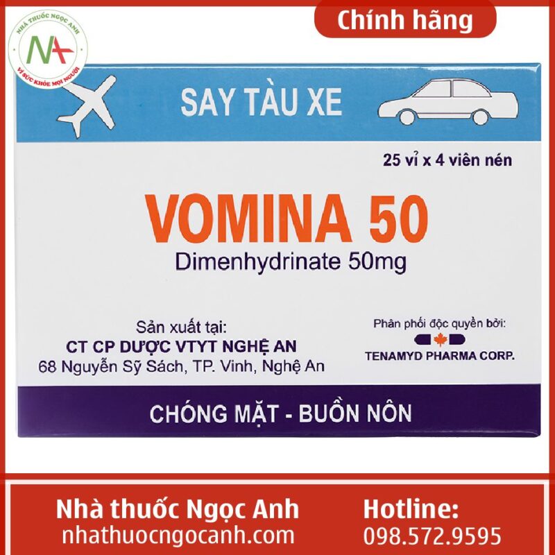 Thuốc Vomina 50 là thuốc gì, liều dùng, giá bao nhiêu, mua ở đâu?