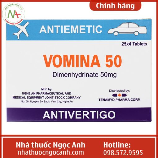 Thuốc Vomina 50 là thuốc gì, liều dùng, giá bao nhiêu, mua ở đâu?