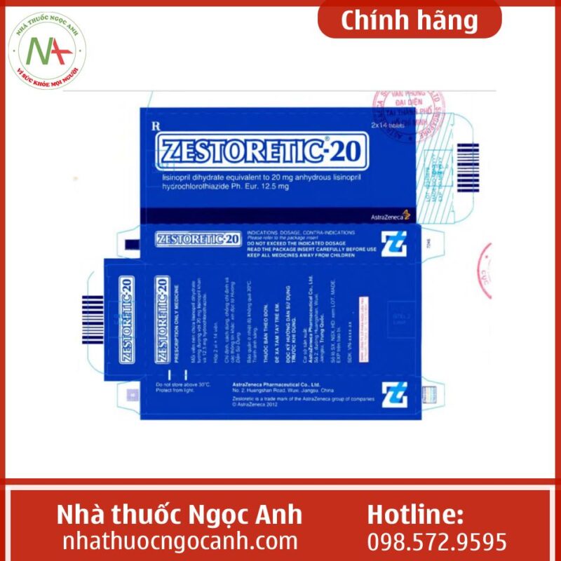 Thuốc Zestoretic 20mg (2 vỉ x 14 viên) giá bao nhiêu, mua ở đâu?