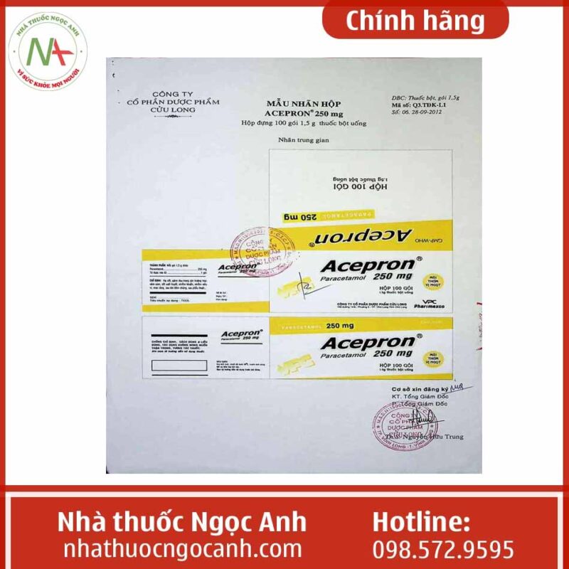 Thuốc Acepron 250mg Paracetamol là thuốc gì, giá bao nhiêu, mua ở đâu