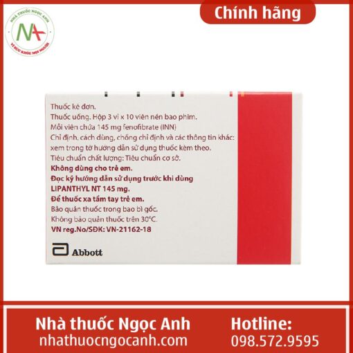 Thuốc Lipanthyl NT 145 mg là thuốc gì, giá bao nhiêu, mua ở đâu?