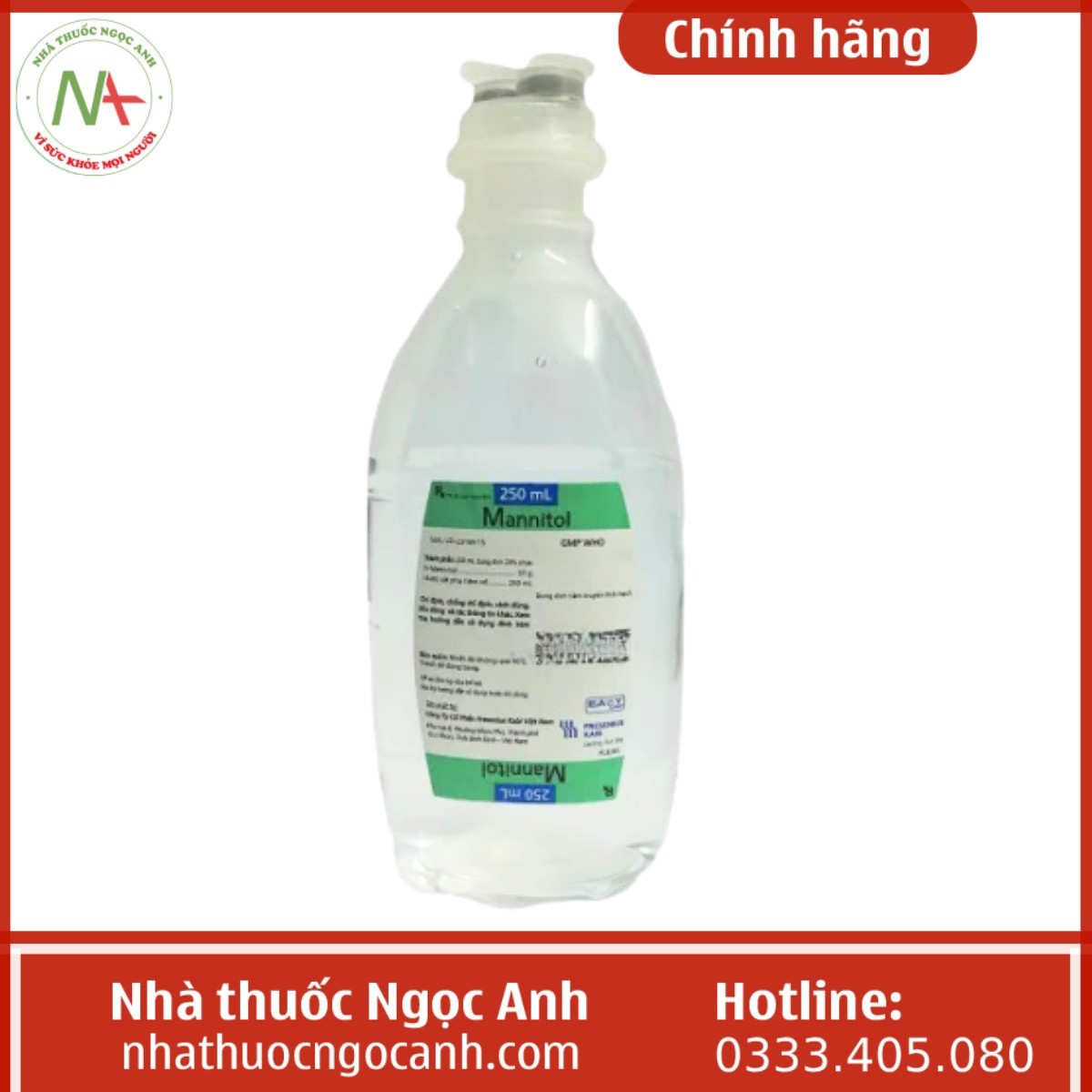 Thuốc Manitol 20% Fresenius Kabi Bidiphar 250ml có giá bao nhiêu