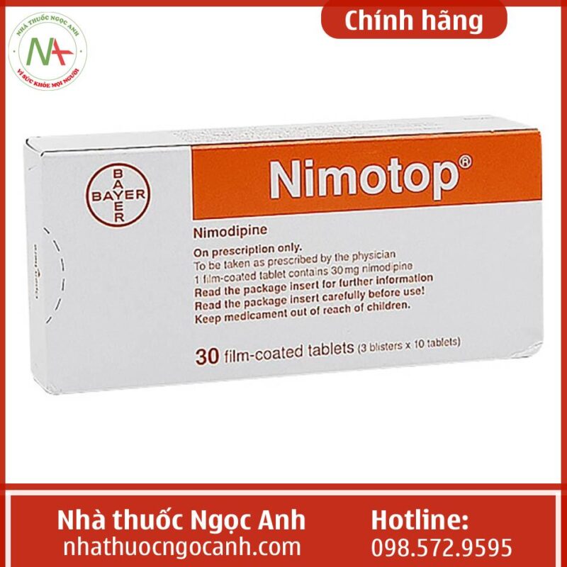 Thuốc Nimotop 30mg liều trong xuất huyết dưới nhện, giá bao nhiêu, mua ...
