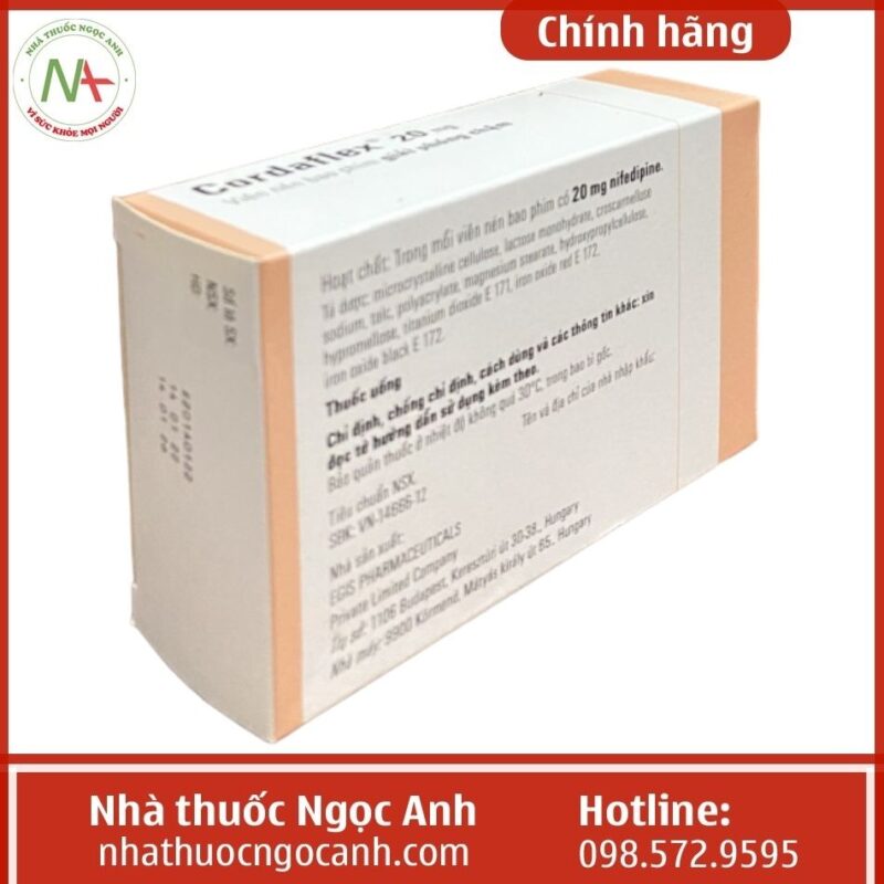 Thuốc Cordaflex 20mg là thuốc gì, chỉ định, giá bao nhiêu, mua ở đâu