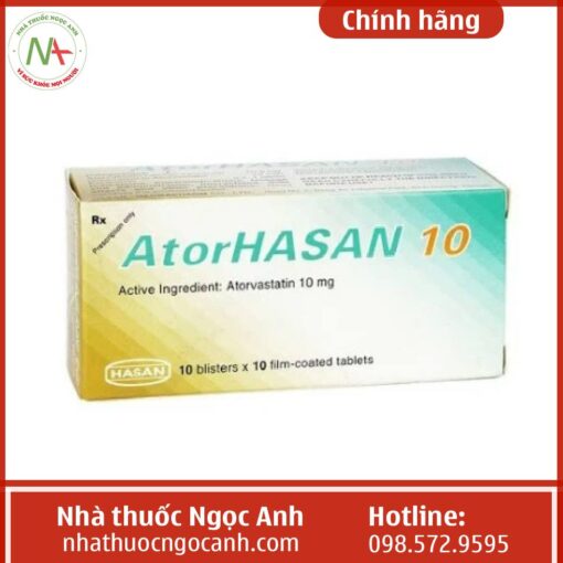 Thuốc Atorhasan 10 là thuốc gì, có tác dụng gì, giá bao nhiêu, mua ở đâu