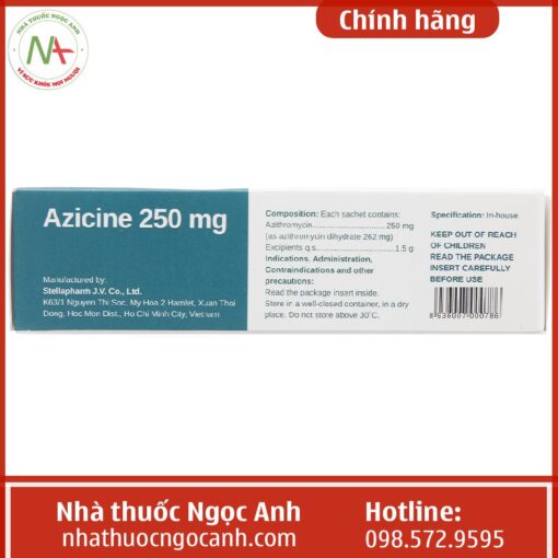 Thuốc Azicine 250mg Stella giá bao nhiêu? Mua ở đâu?