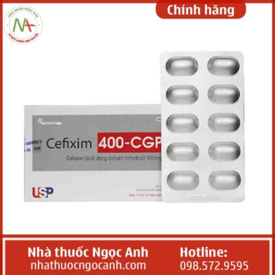 Thuốc Cefixim 400-CGP: Công dụng, liều dùng, tác dụng phụ, giá bán