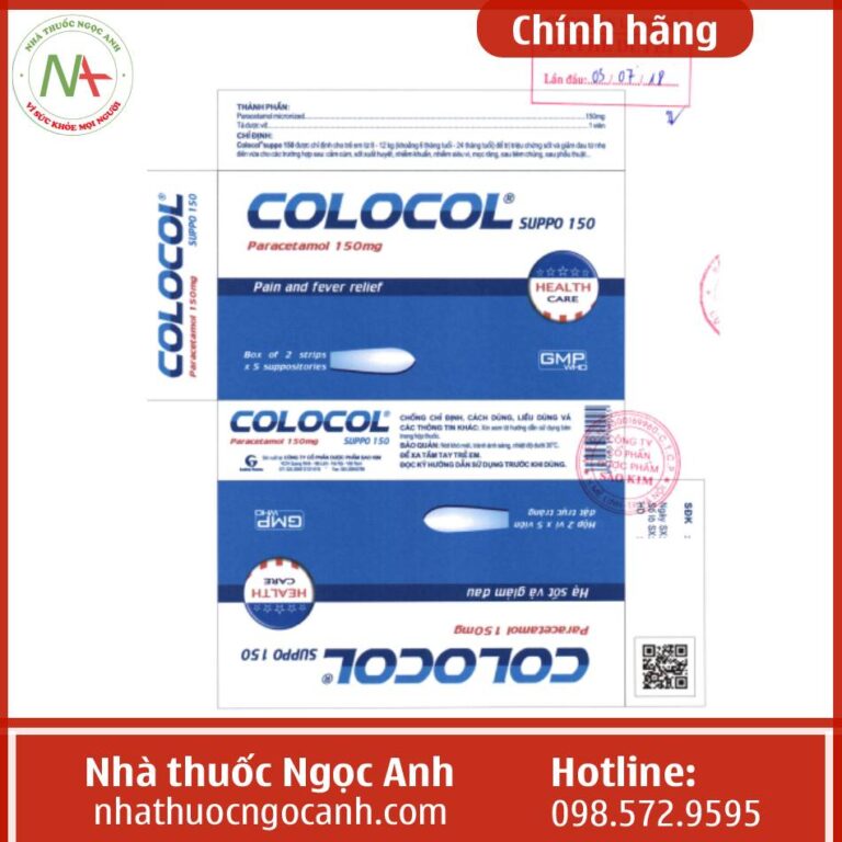Thuốc Colocol Suppo 150 có tác dụng gì, giá bao nhiêu, mua ở đâu