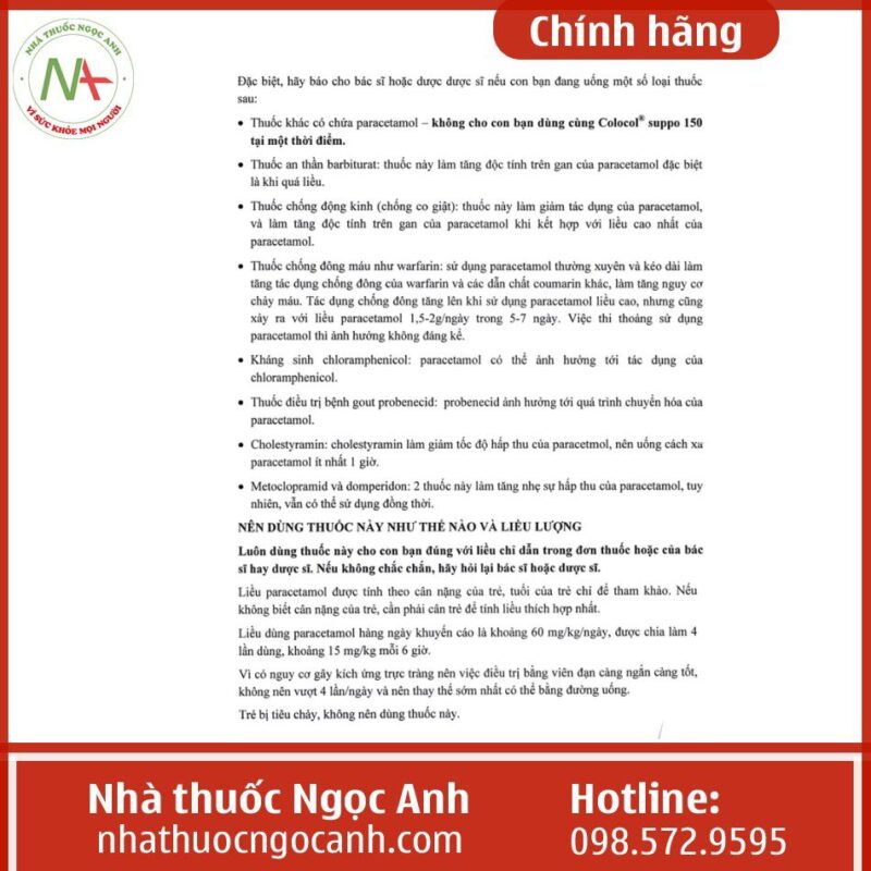 Thuốc Colocol Suppo 150: Công dụng, giá bao nhiêu, mua ở đâu