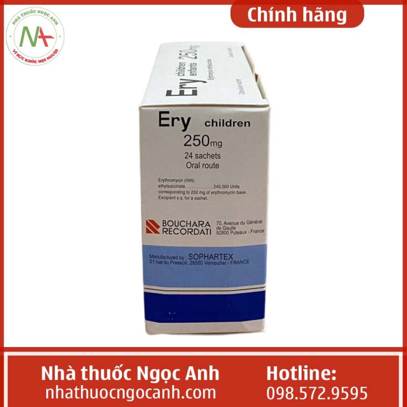 Thuốc Ery Children enfants 250mg là thuốc gì, giá bao nhiêu, mua ở đâu