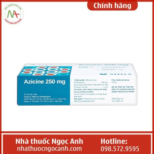 Thuốc Azicine 250 mg: Công dụng, liều lượng, lưu ý tác dụng phụ, giá bán
