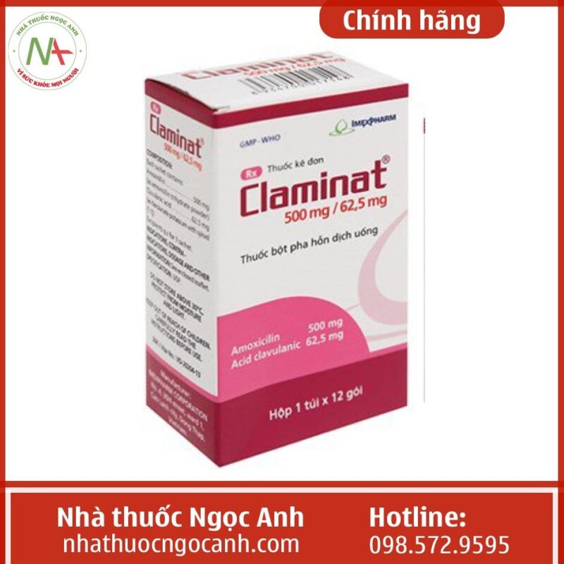 Thuốc Claminat 500mg/62,5mg: Công dụng, liều dùng, lưu ý tác dụng phụ