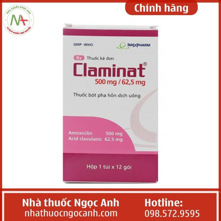 Thuốc Claminat 500mg/62,5mg: Công dụng, liều dùng, lưu ý tác dụng phụ
