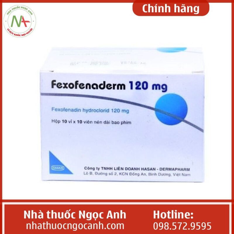 Fexofenaderm 120mg: Công dụng, liều dùng, lưu ý tác dụng