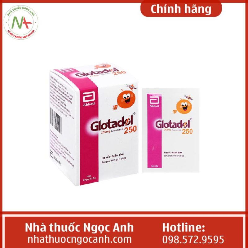 Thuốc hạ sốt Glotadol 250 cách sử dụng, giá bao nhiêu, mua ở đâu