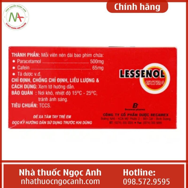 Thuốc Lessenol Extra là thuốc gì, có tác dụng gì, giá bao nhiêu, mua ở đâu?