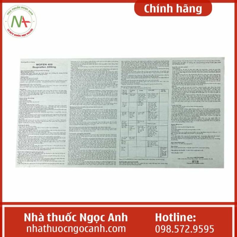 Thuốc Mofen 400: Công dụng, liều dùng, lưu ý tác dụng phụ