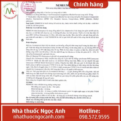 Thuốc Nemeum US Pharma USA là thuốc gì? mua ở đâu, giá bán