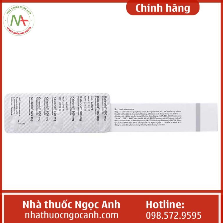 Thuốc Kaleorid 600mg có tác dụng gì, giá bao nhiêu, mua ở đâu?