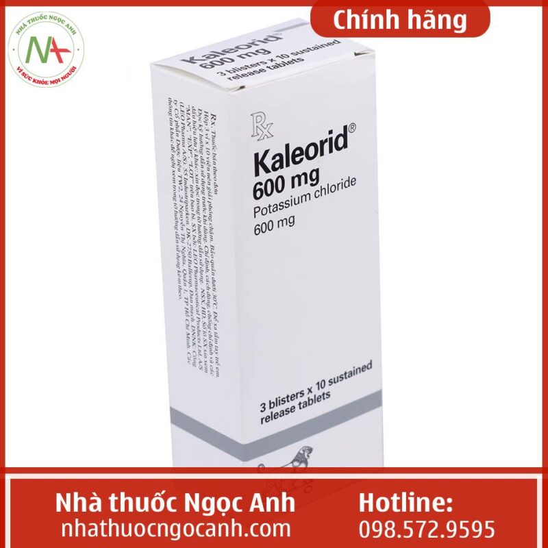 Thuốc Kaleorid 600mg có tác dụng gì, giá bao nhiêu, mua ở đâu?