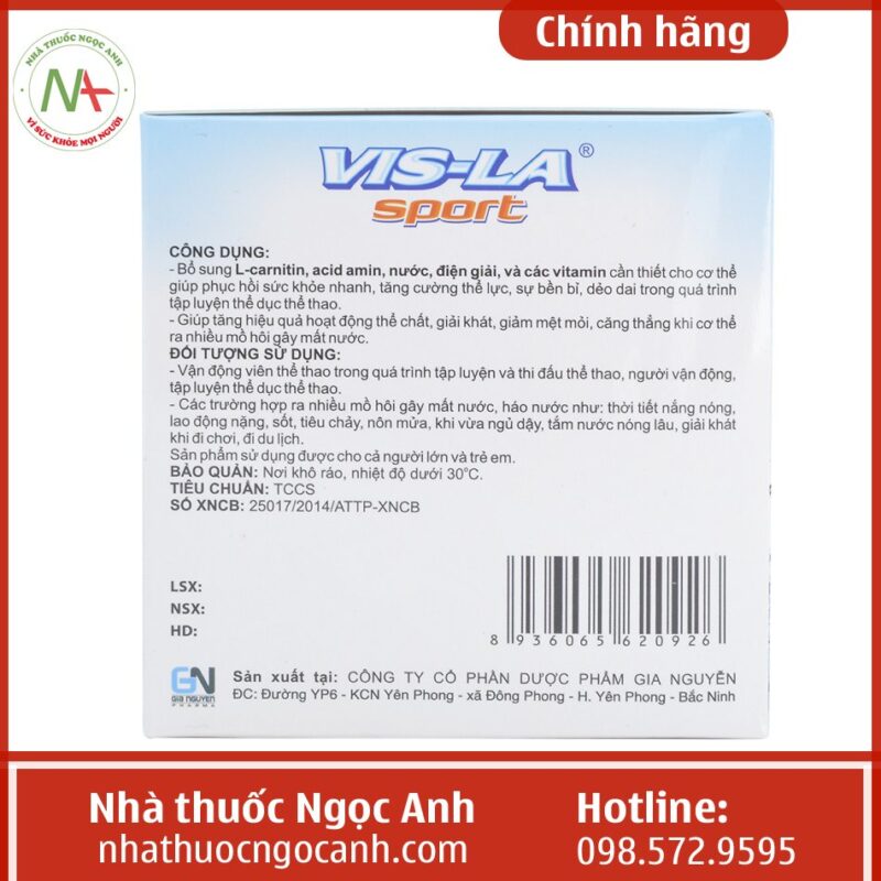 Vis-la sport là thuốc gì, có tác dụng gì, giá bao nhiêu, mua ở đâu?