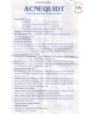 Thuốc Acnequidt 20ml có trị thâm không, giá bao nhiêu, mua ở đâu
