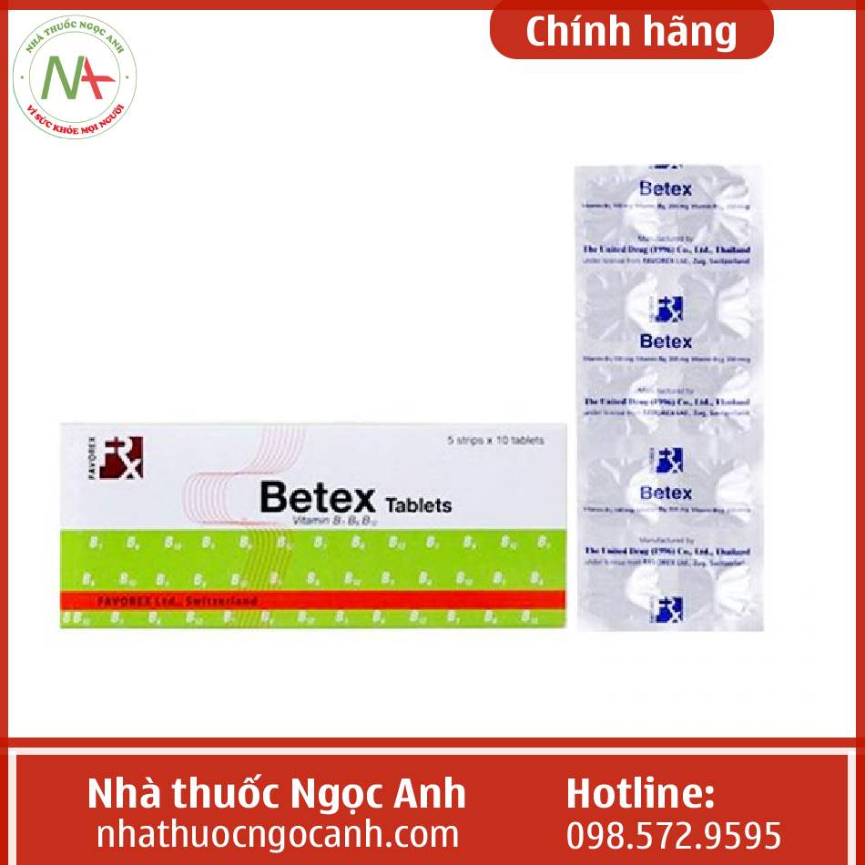 Thuốc Betex Tablets: Công dụng, liều dùng, lưu ý, giá bán