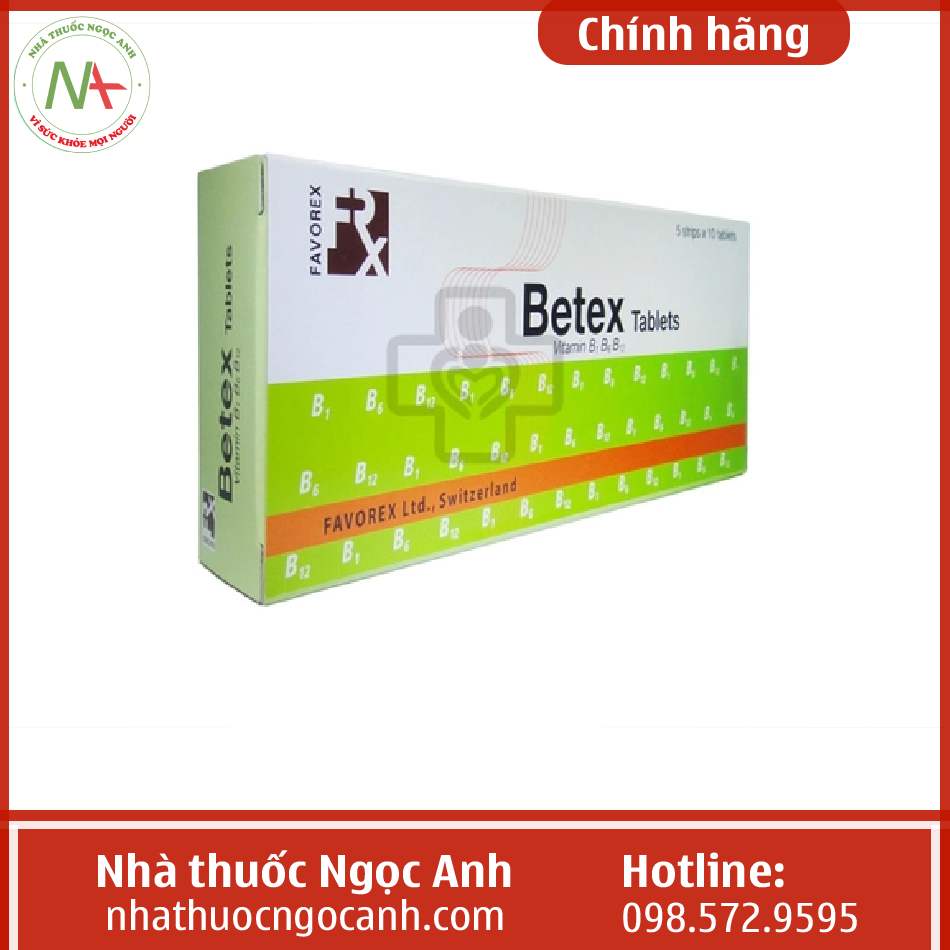 Thuốc Betex Tablets: Công dụng, liều dùng, lưu ý, giá bán