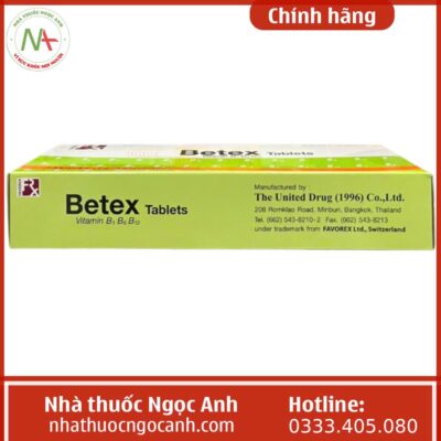 Thuốc Betex Tablets có tác dụng gì, giá bao nhiêu, mua ở đâu?
