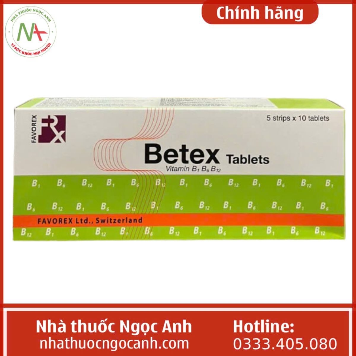 Thuốc Betex Tablets có tác dụng gì, giá bao nhiêu, mua ở đâu?