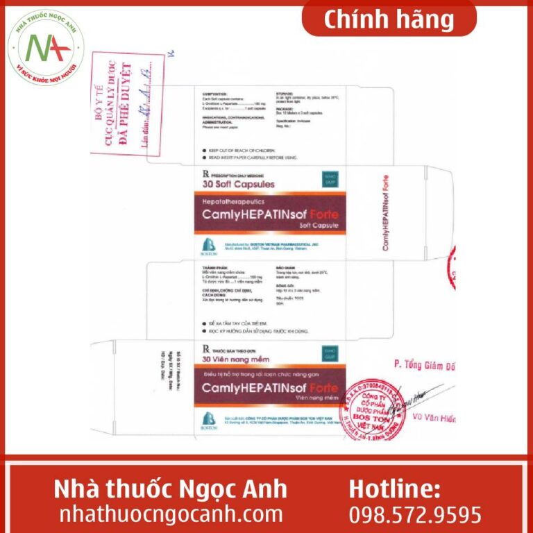 Thuốc CamlyHEPATINsof là thuốc gì, thành phần, giá bao nhiêu, mua ở đâu