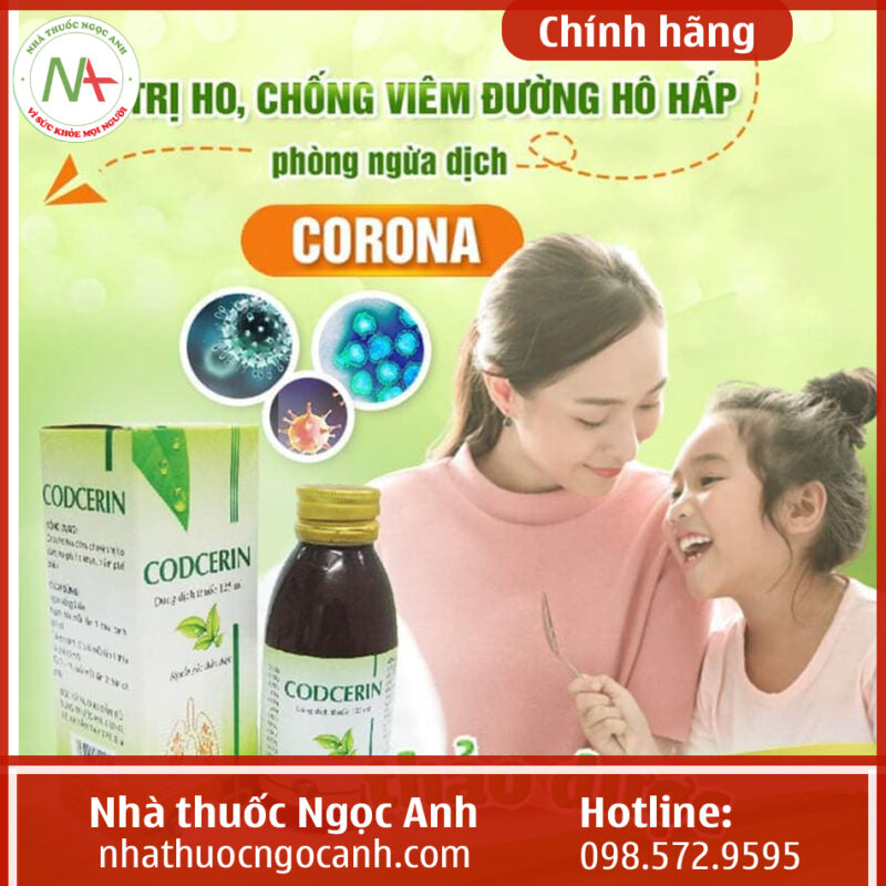 Thuốc Codcerin siro là thuốc gì, tác dụng gì, giá bao nhiêu, mua ở đâu