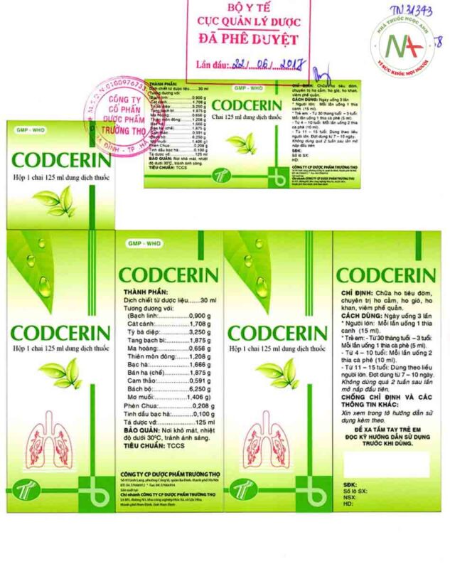 Thuốc Codcerin: Công dụng, liều dùng, lưu ý tác dụng phụ, giá bán