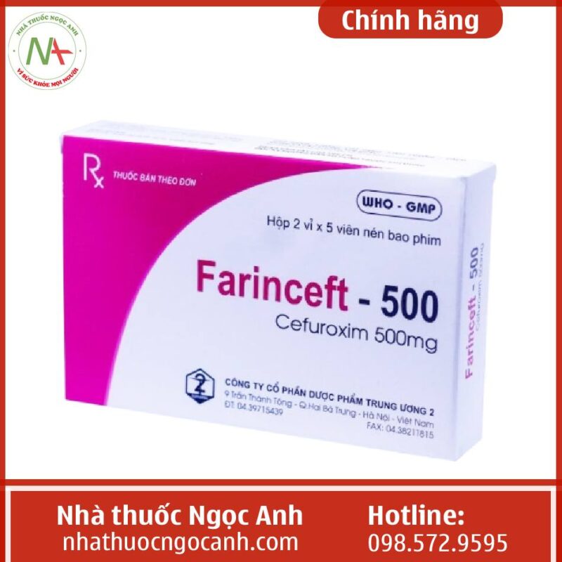 Thuốc Farinceft 500 là thuốc gì, có tác dụng gì, giá bao nhiêu, mua ở đâu